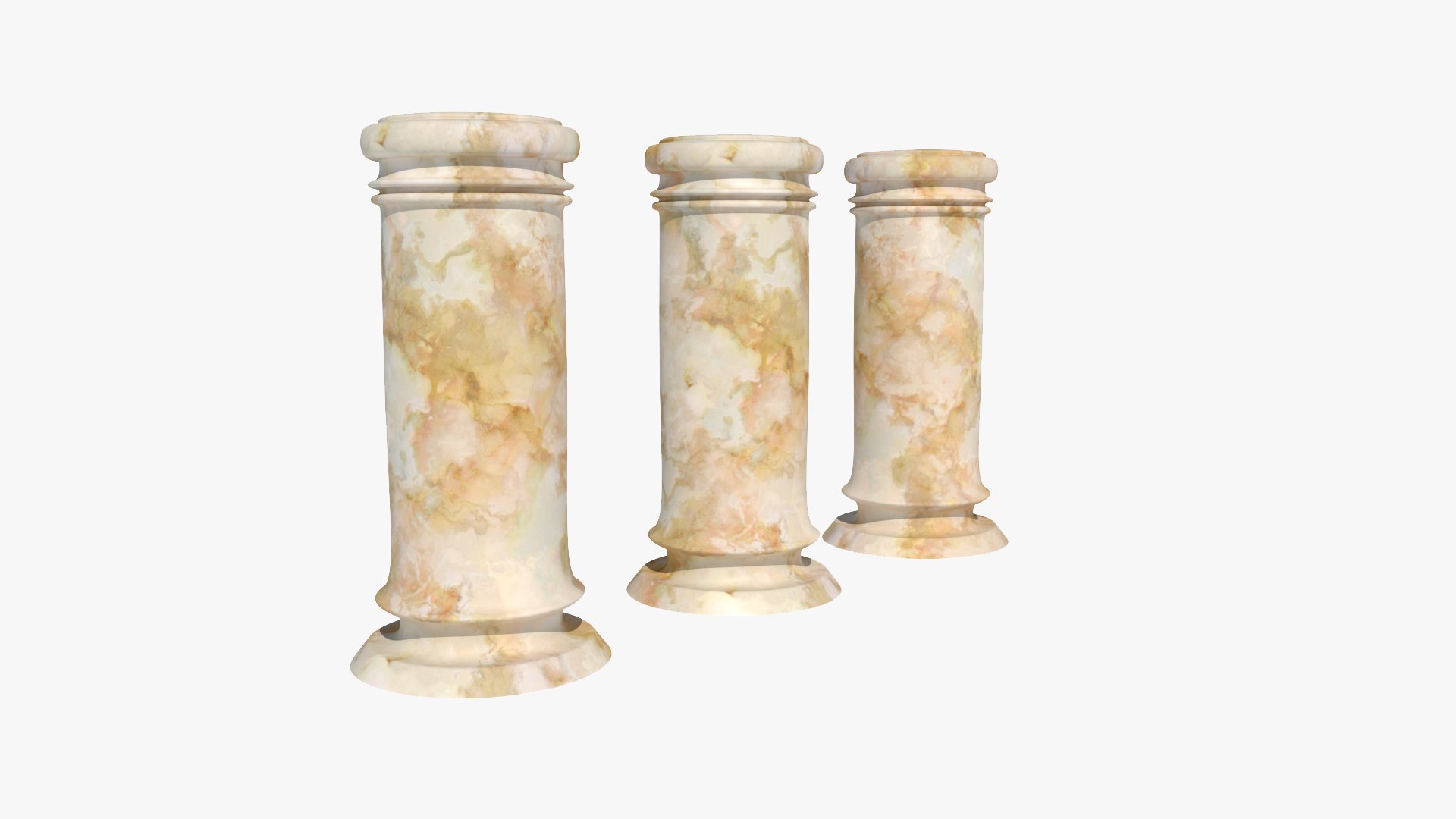 3D Simple Low Marble Column Model - TurboSquid 1856323