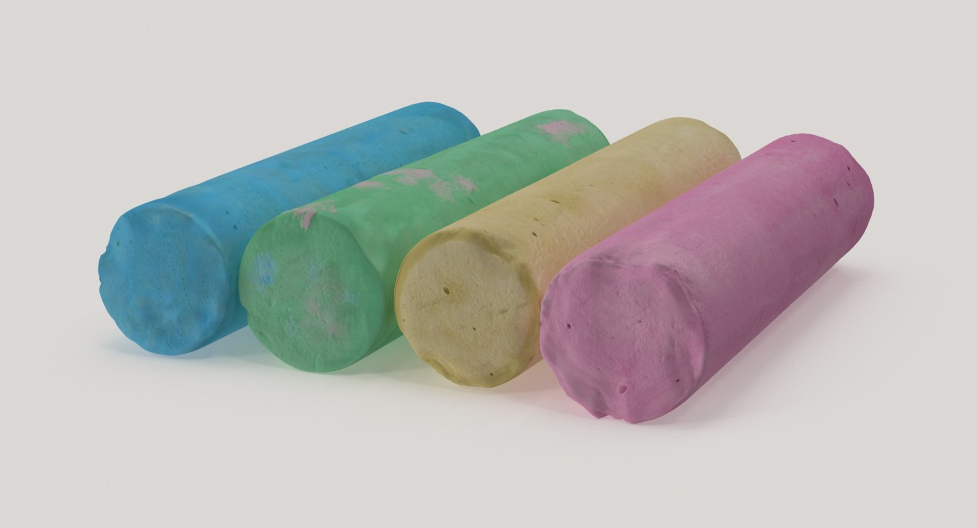 colored chalk 3d model