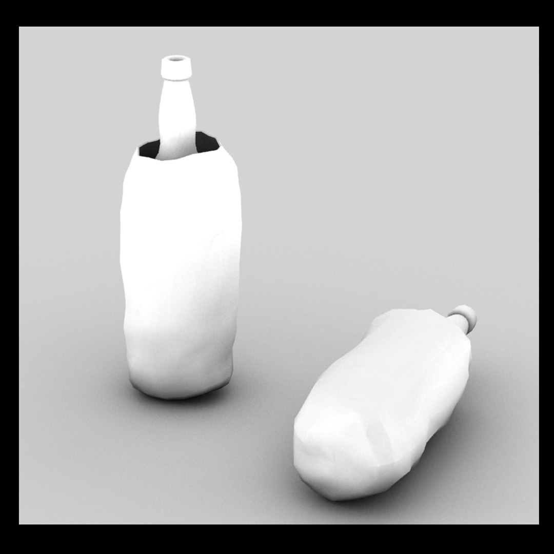 3d Model Alcohol Bottles Sack
