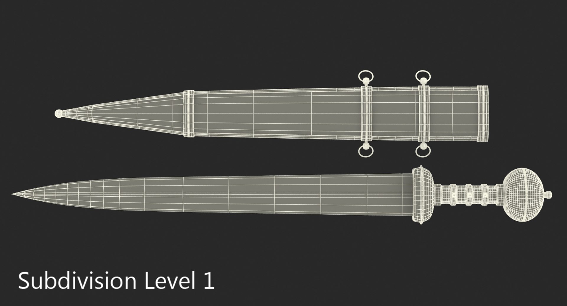 3ds Roman Gladius Short Sword Sheath