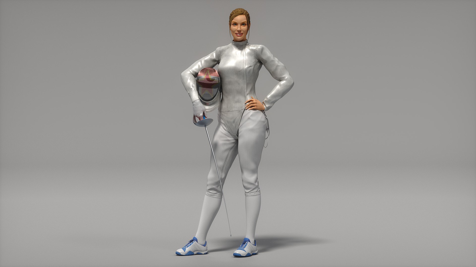 Female Fencer Sabre Animated HQ Model - TurboSquid 2237529