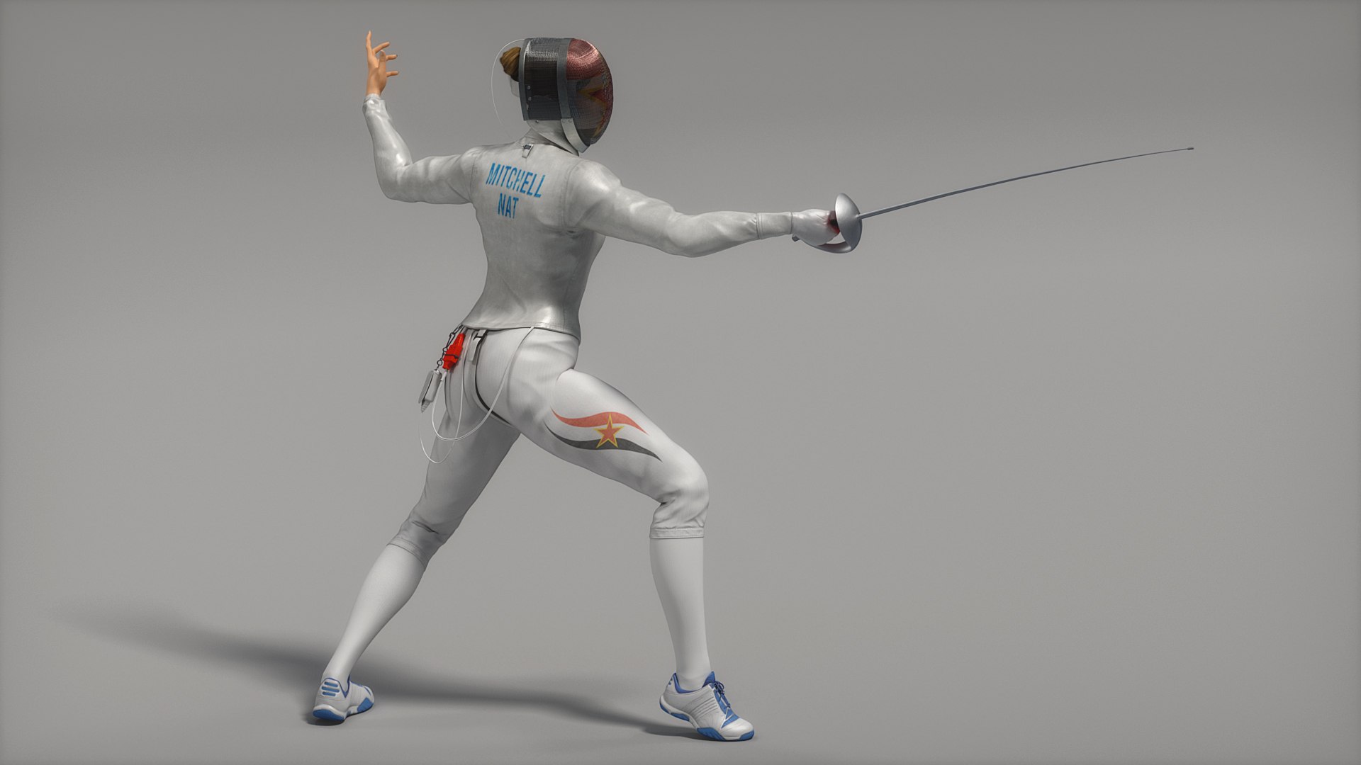 Female Fencer Sabre Animated HQ Model - TurboSquid 2237529