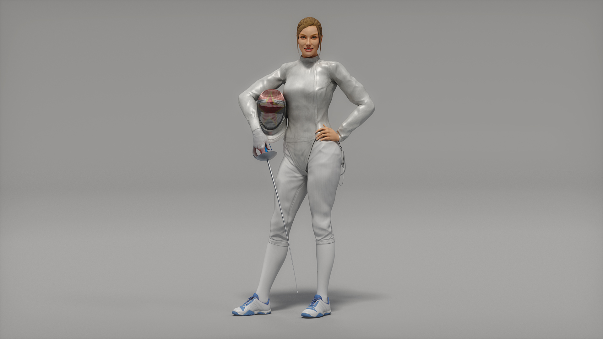 Female Fencer Sabre Animated HQ Model - TurboSquid 2237529