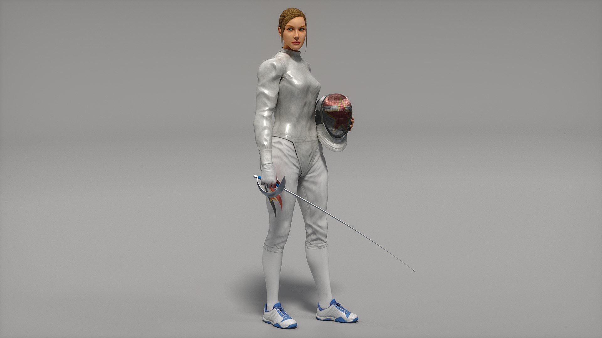 Female Fencer Sabre Animated HQ Model - TurboSquid 2237529