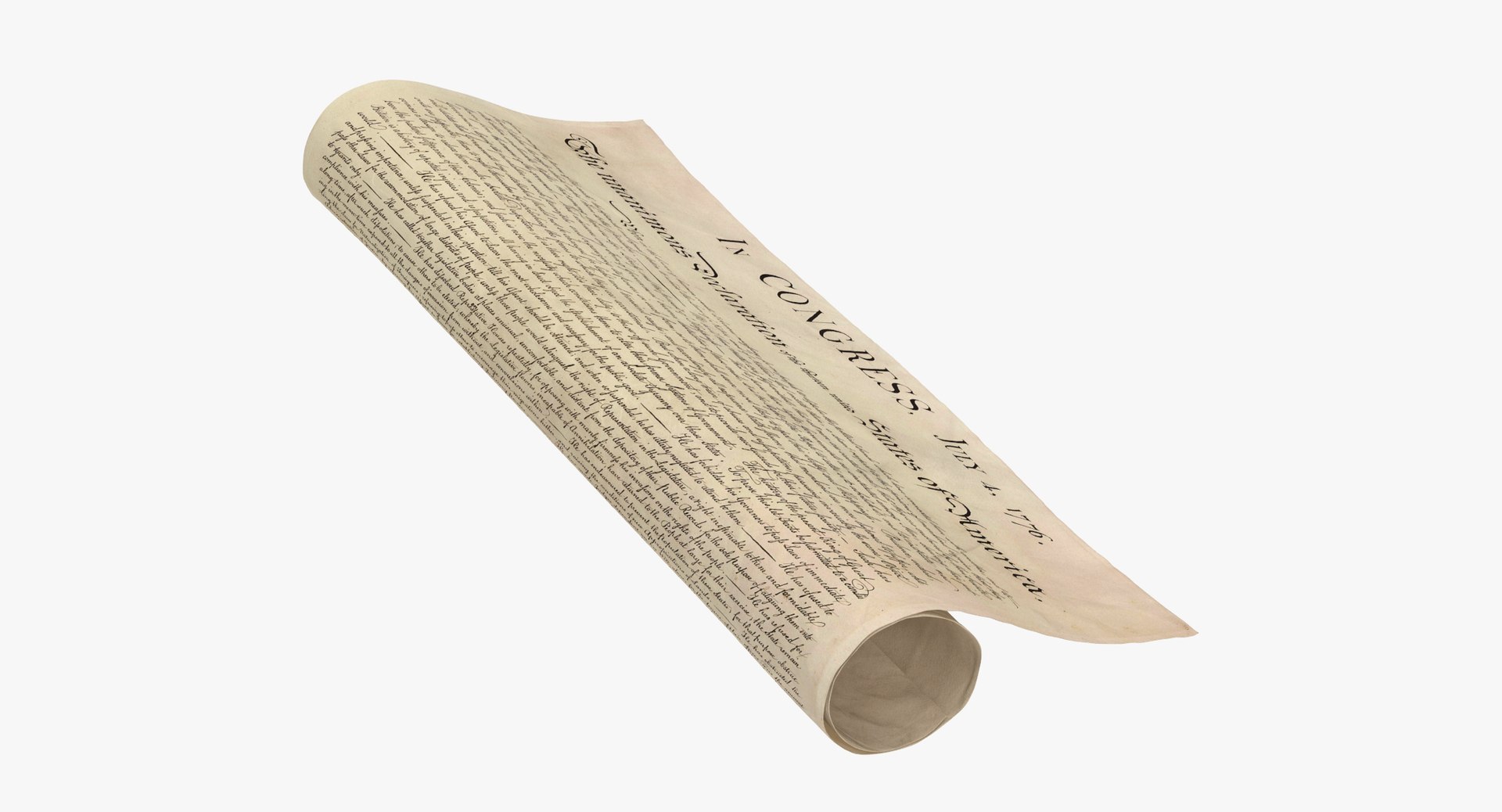 3d declaration independence rolled model