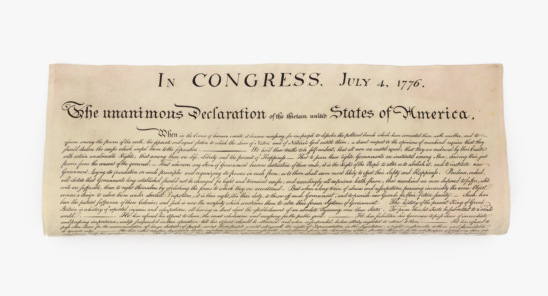 3d declaration independence rolled model
