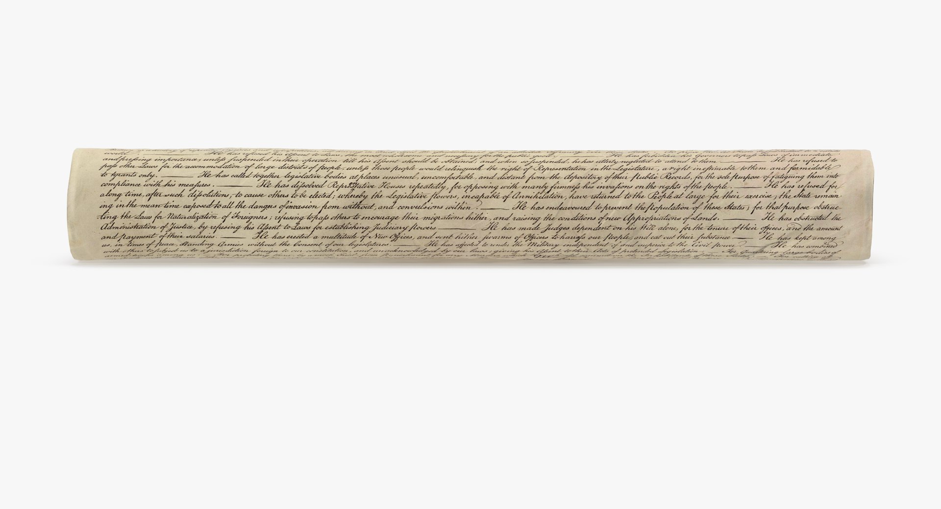 3d declaration independence rolled model