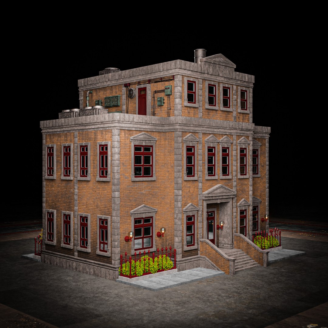 3D Model URBAN OLD BUILDING HORROR 3 - TurboSquid 2220571