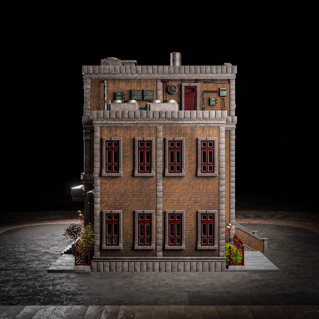 3D Model URBAN OLD BUILDING HORROR 3 - TurboSquid 2220571