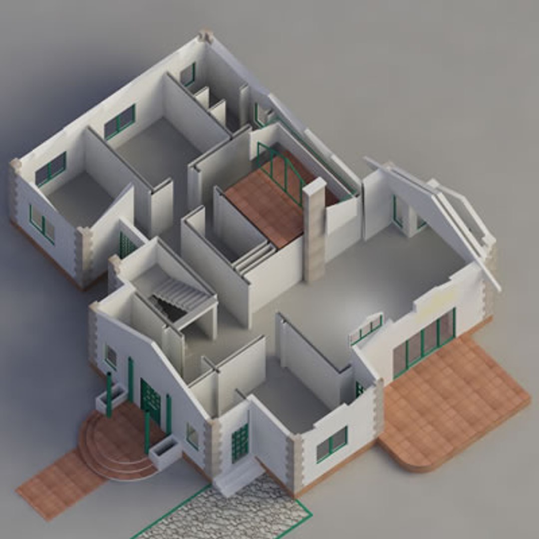 House Interior Exterior 3d Model