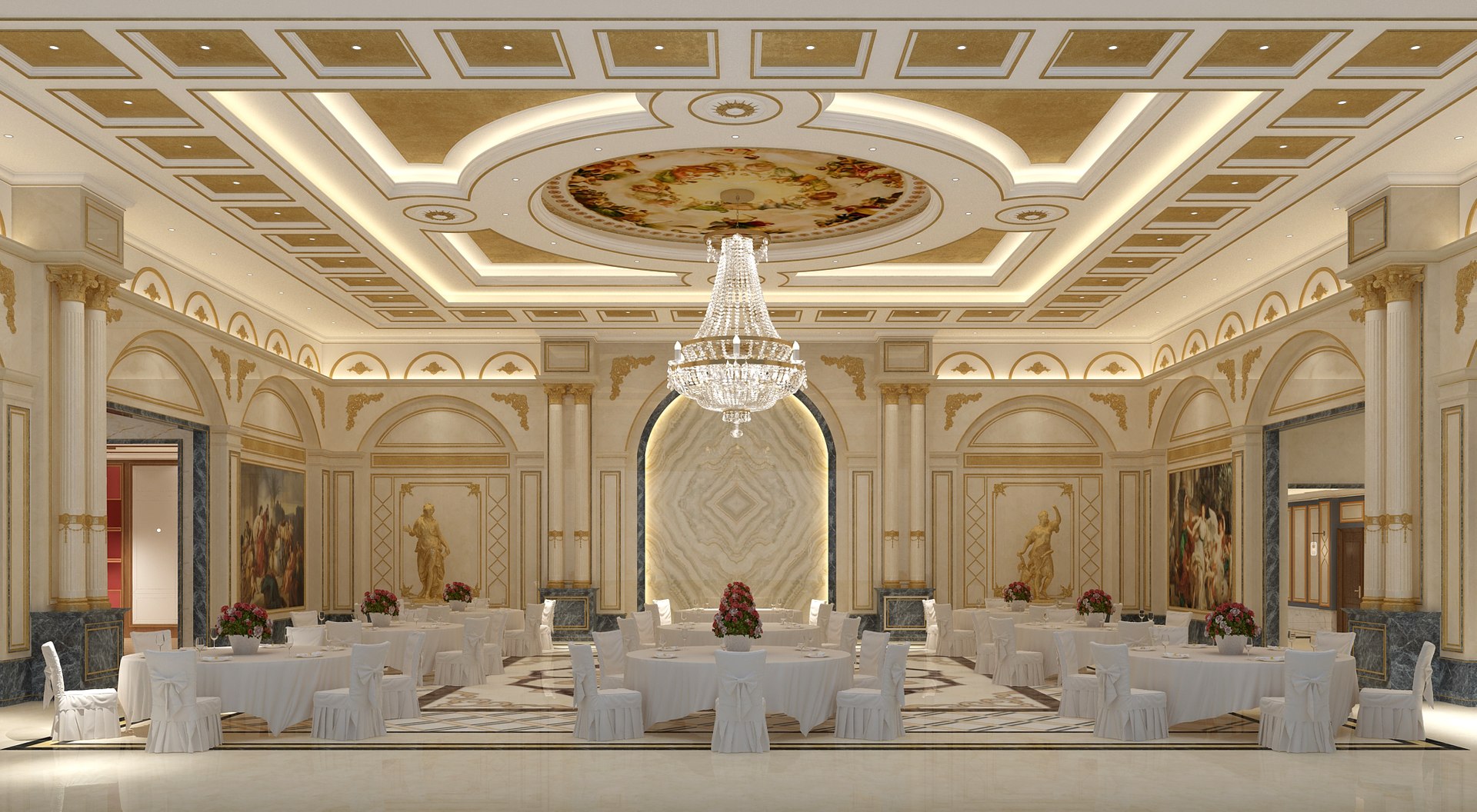 Banquet Hall 01 3D - TurboSquid 1995408