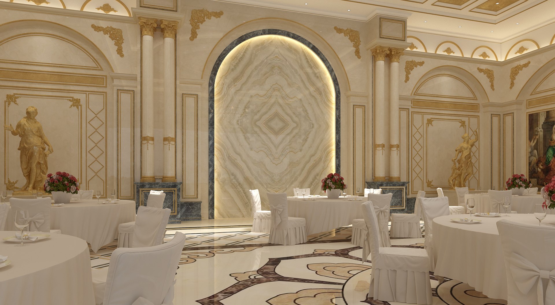 Banquet Hall 01 3D - TurboSquid 1995408
