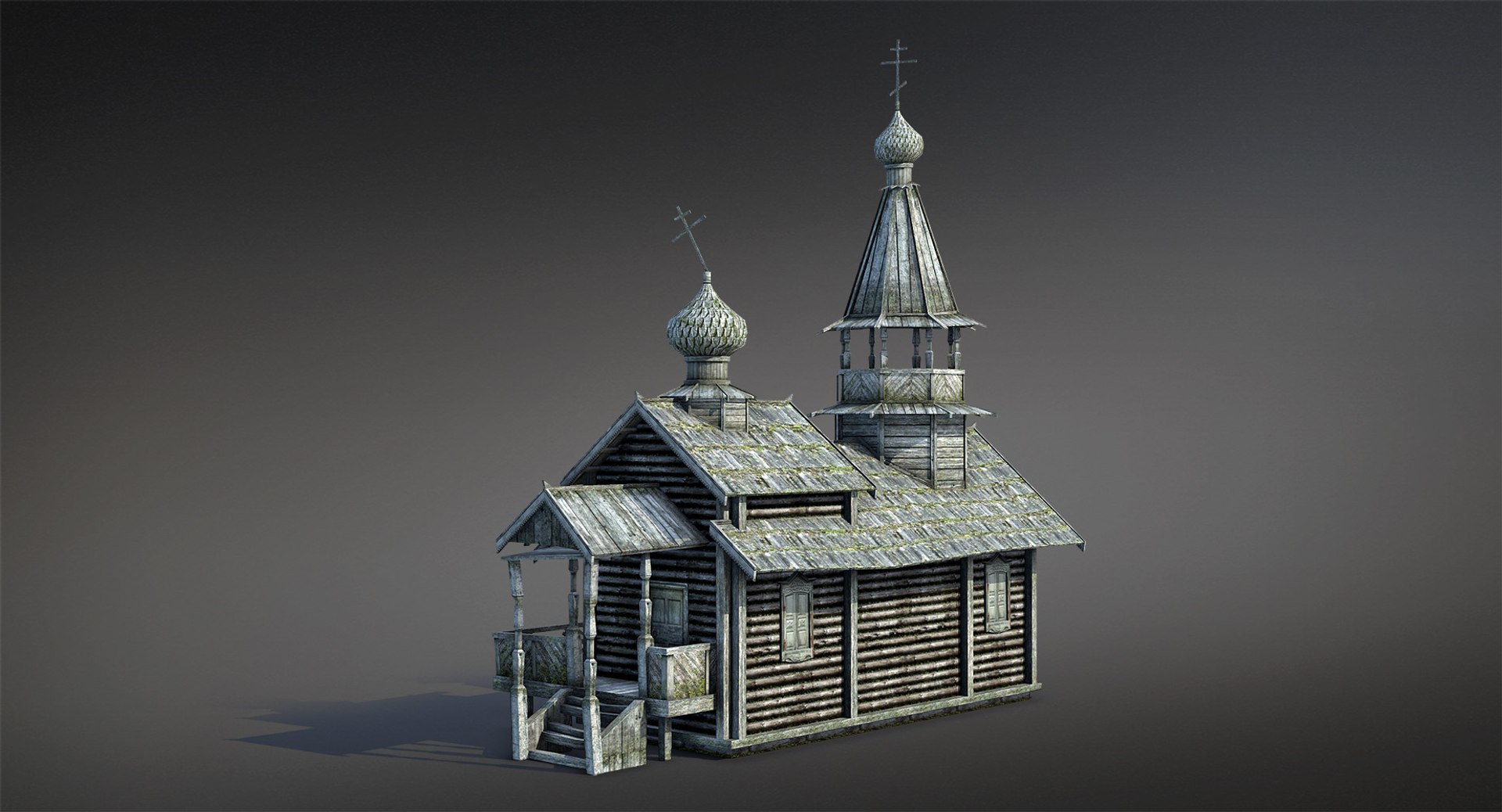 Low-poly Russian Village Church 3d Model