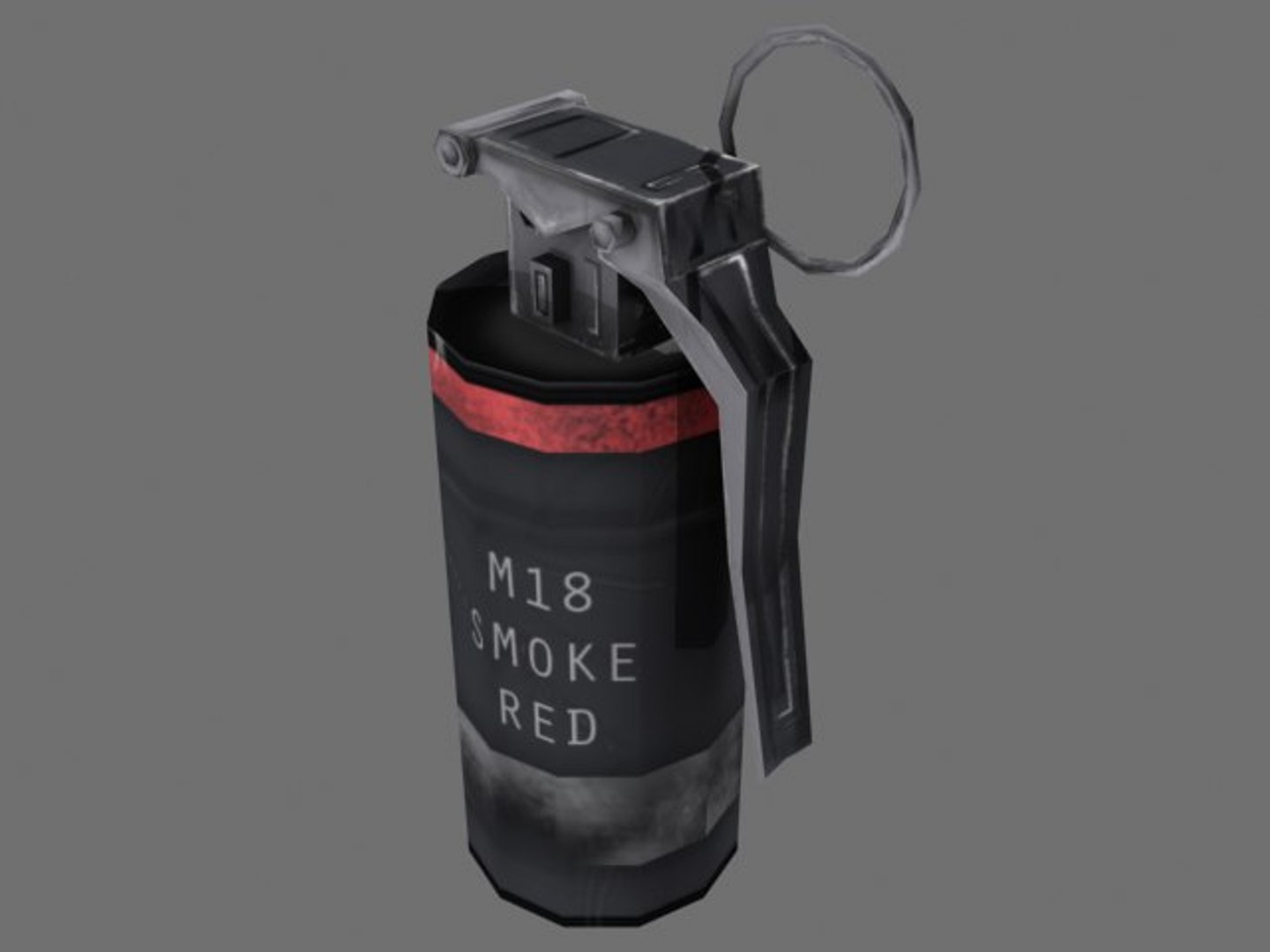 Red Smoke Grenade 3d Model