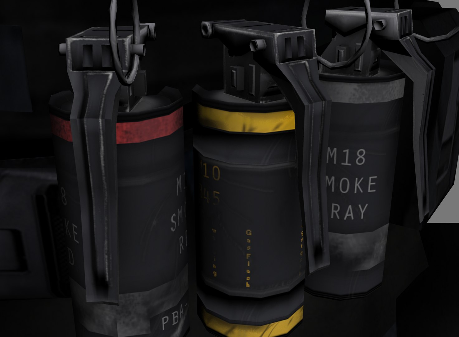 Red Smoke Grenade 3d Model