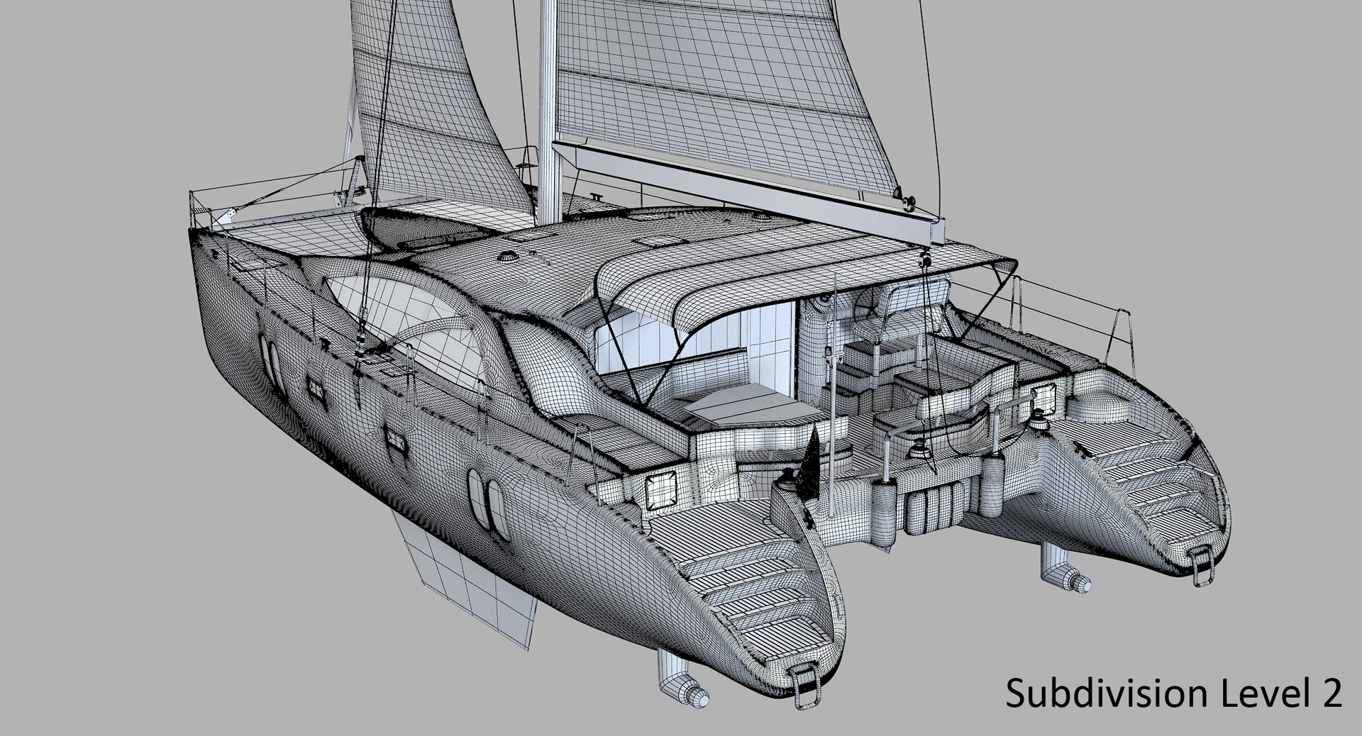 discovery 50 catamaran 3d model