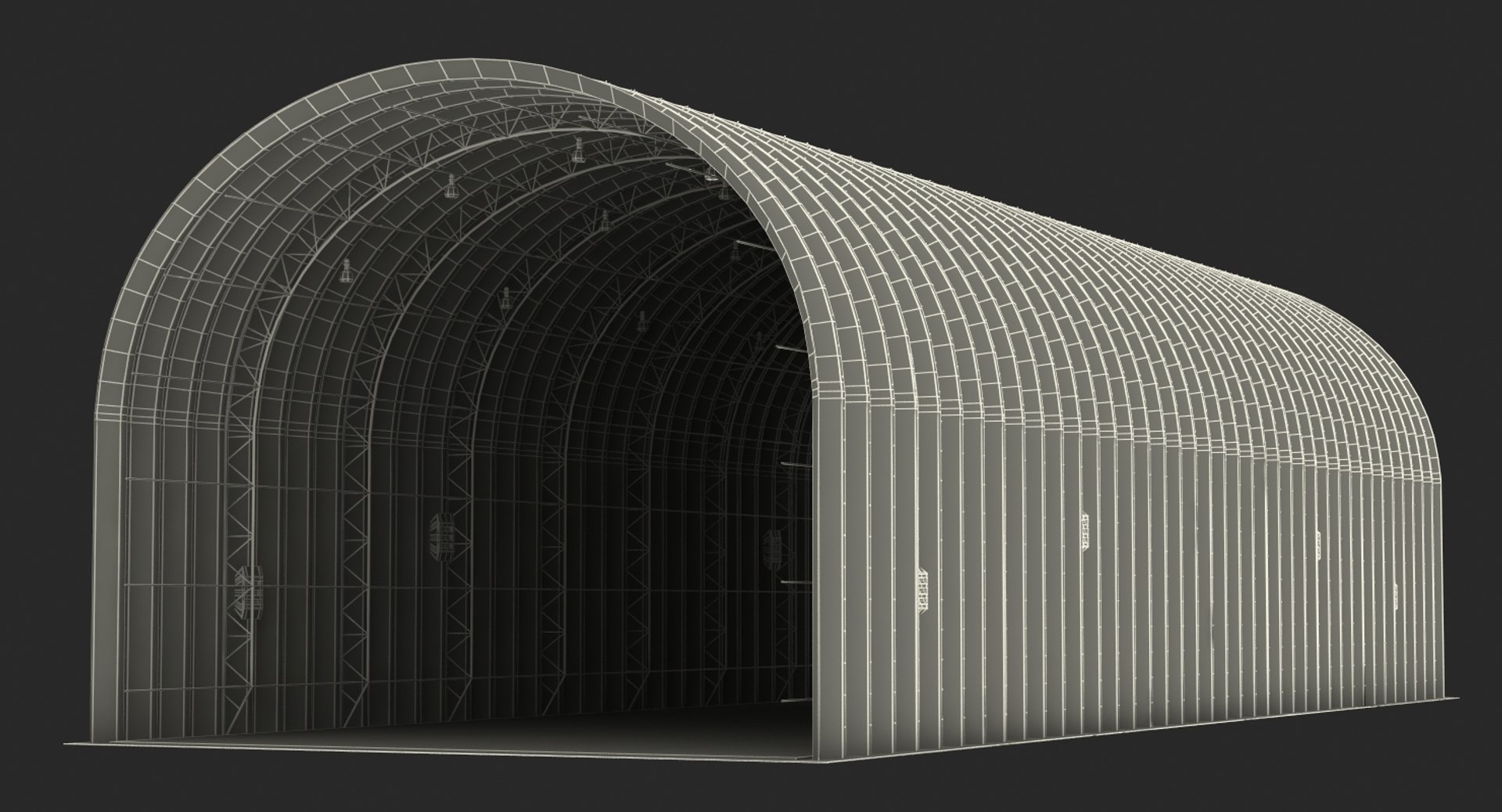3d Model Quonset Hut Utility Building