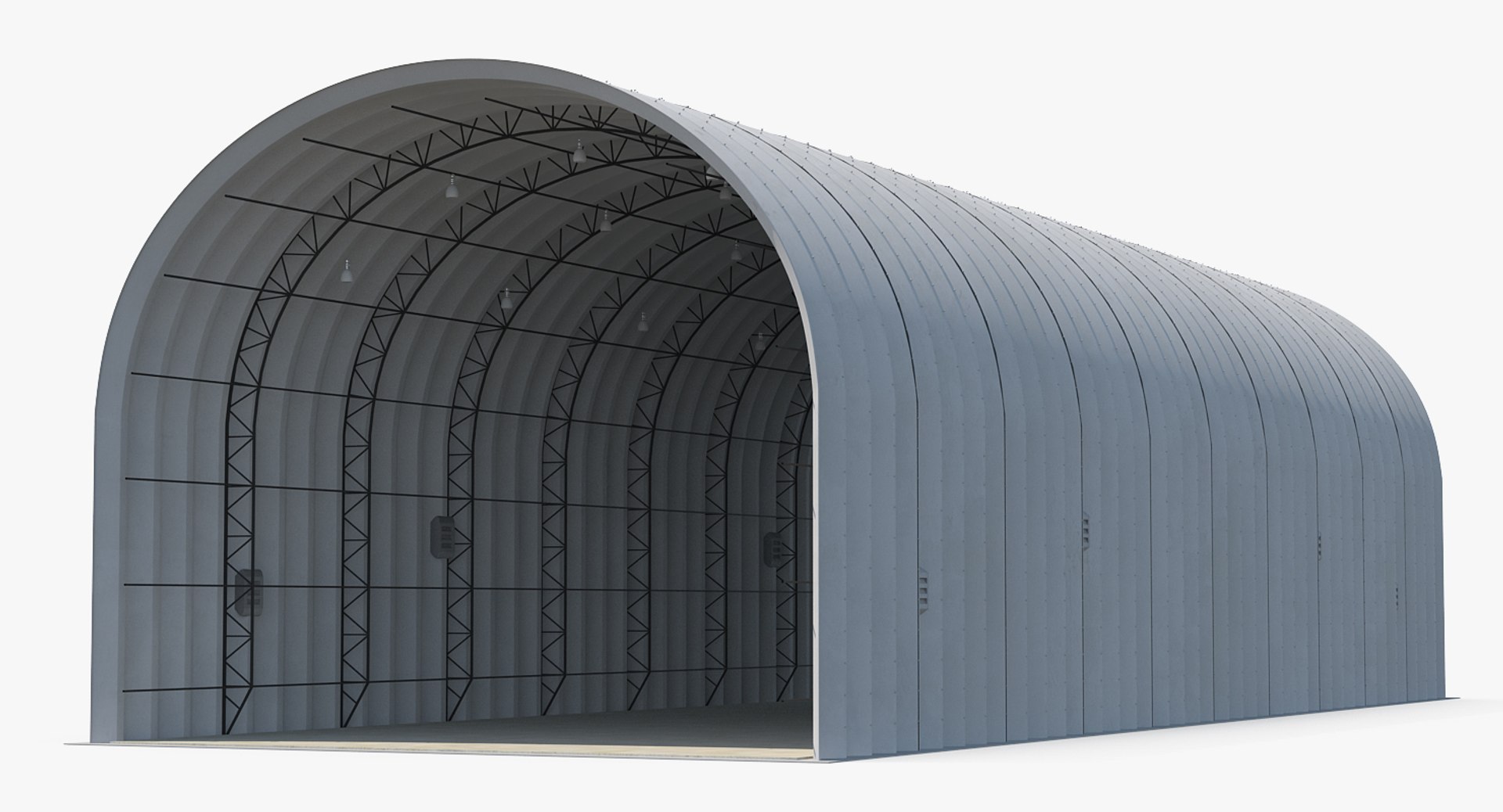 3d Model Quonset Hut Utility Building
