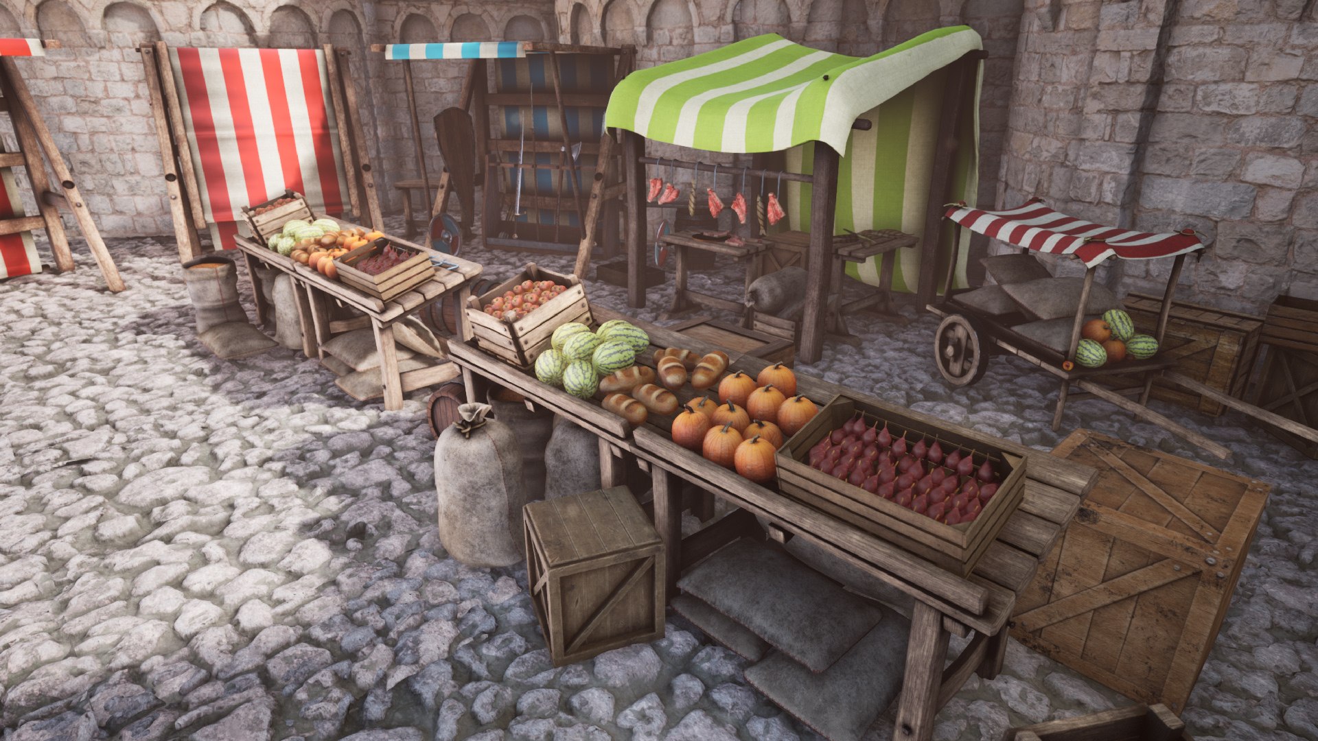 Ultimate Medieval Market 40 Variations 3D Model - TurboSquid 1984213