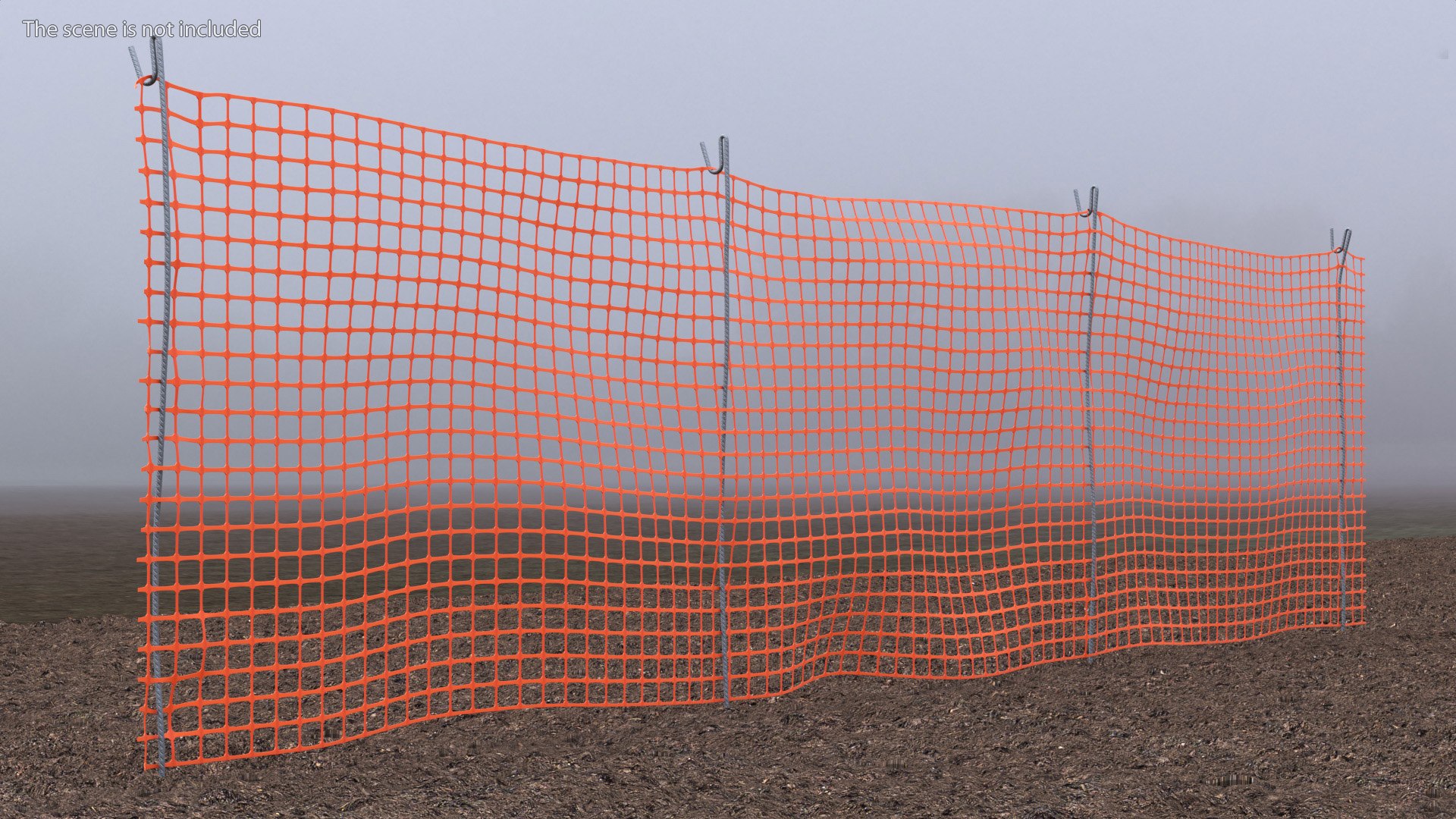 3D Barrier Mesh Fence Line - TurboSquid 2047529