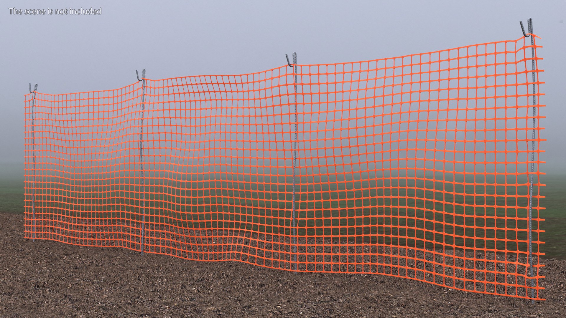 3D Barrier Mesh Fence Line - TurboSquid 2047529