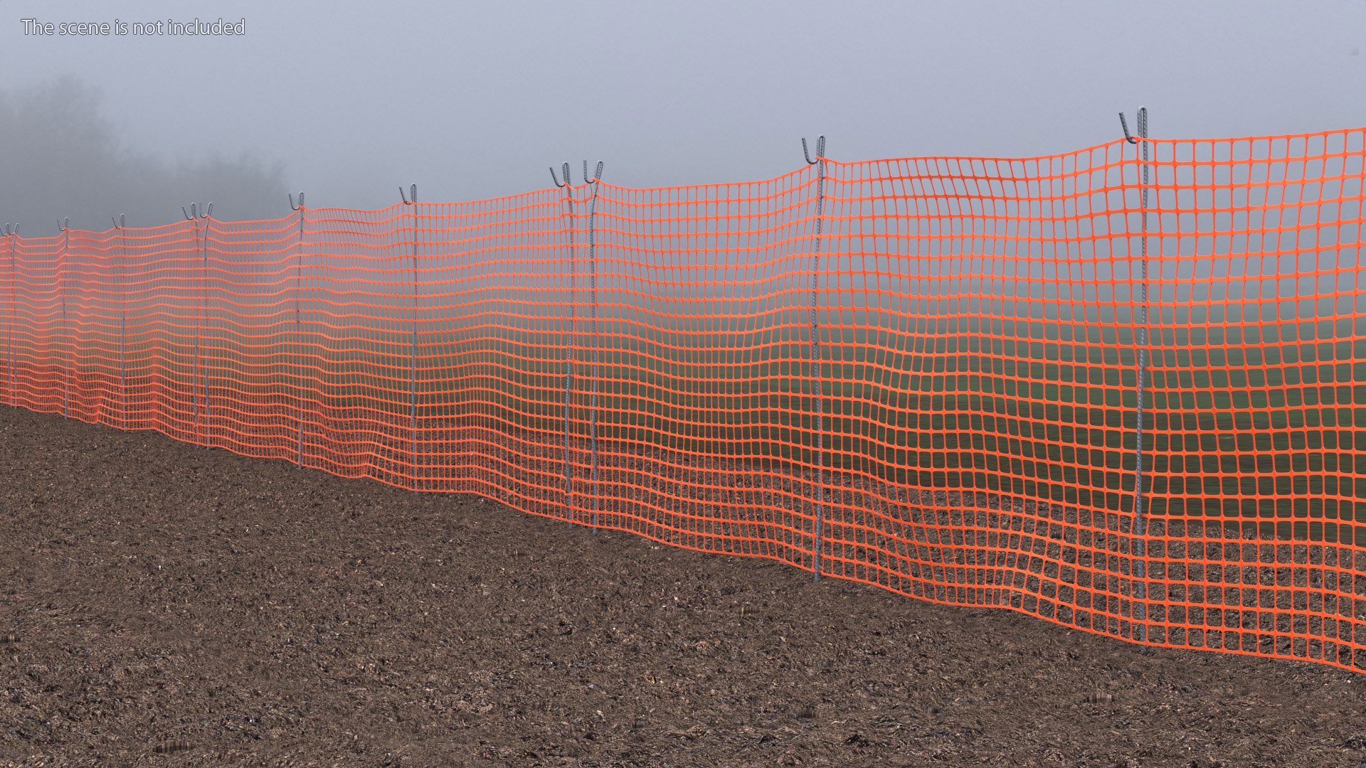 3D Barrier Mesh Fence Line - TurboSquid 2047529