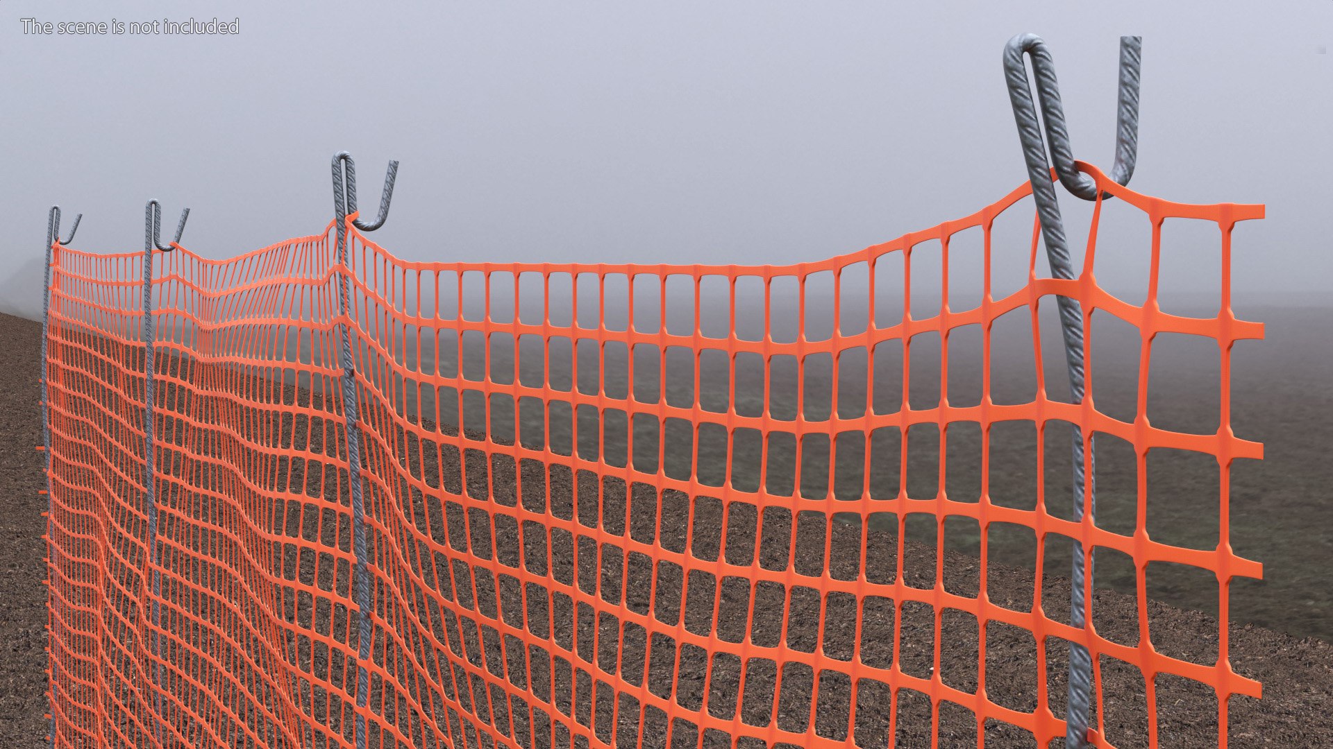 3D Barrier Mesh Fence Line - TurboSquid 2047529