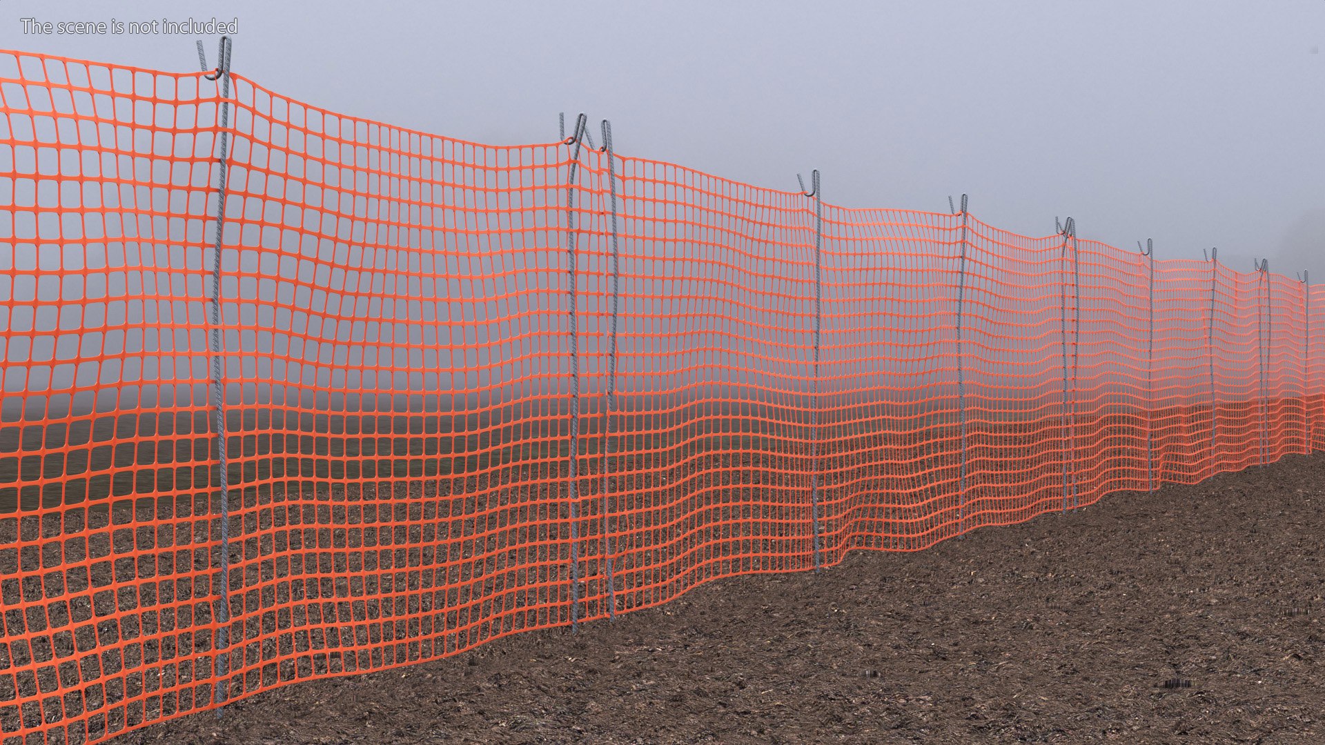 3D Barrier Mesh Fence Line - TurboSquid 2047529