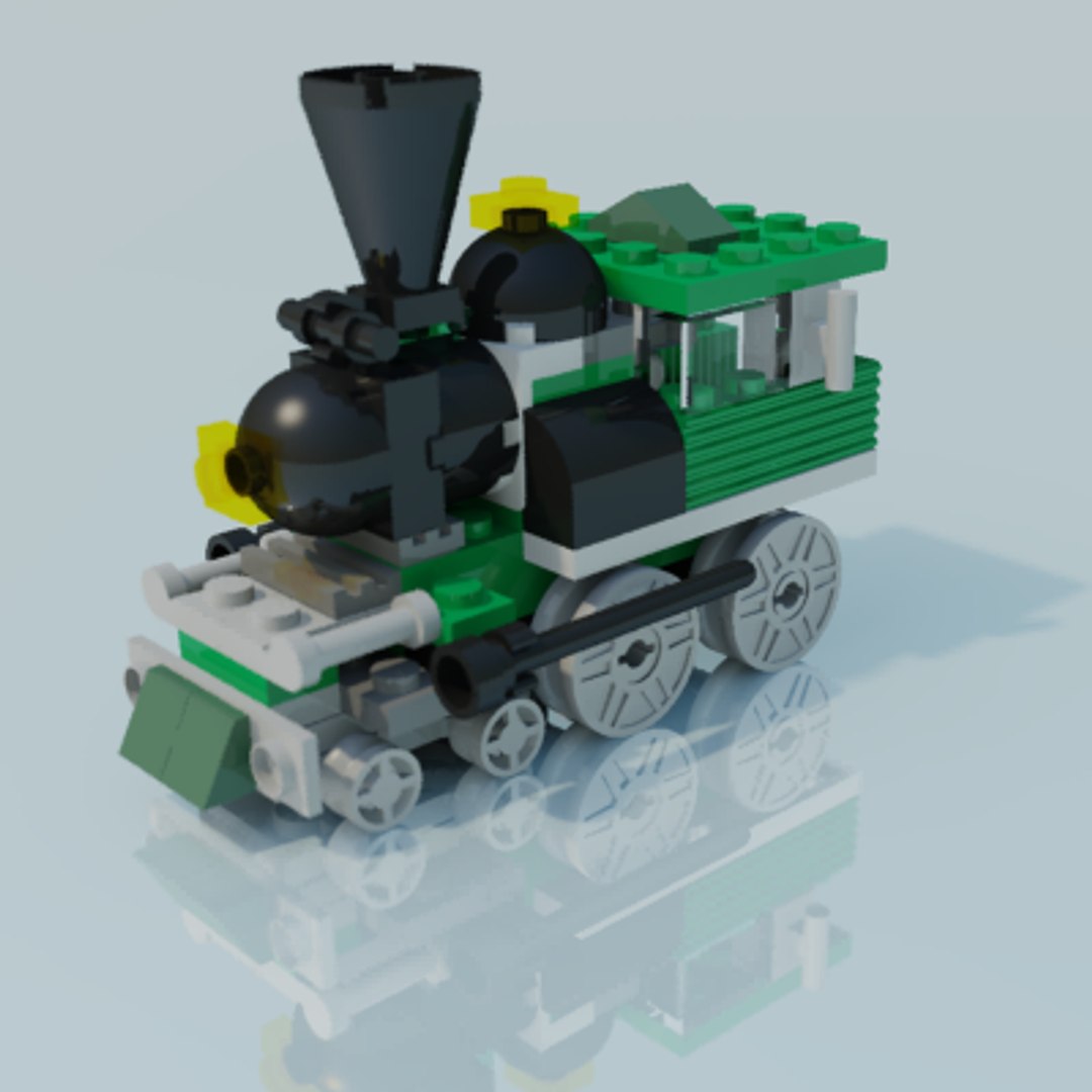 3d lego train model