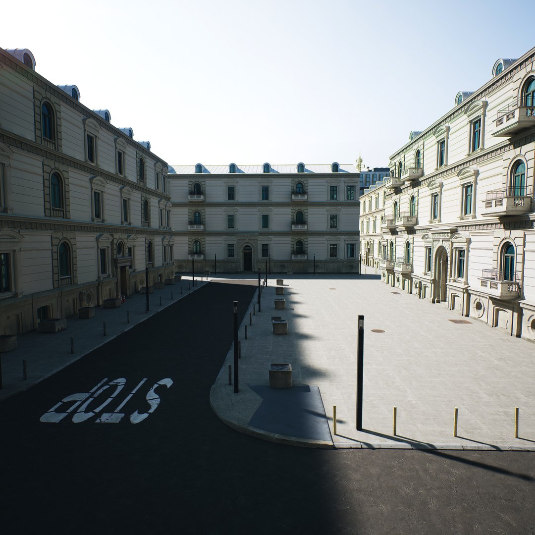 Unreal Engine 5 - City Square Model - TurboSquid 2061030