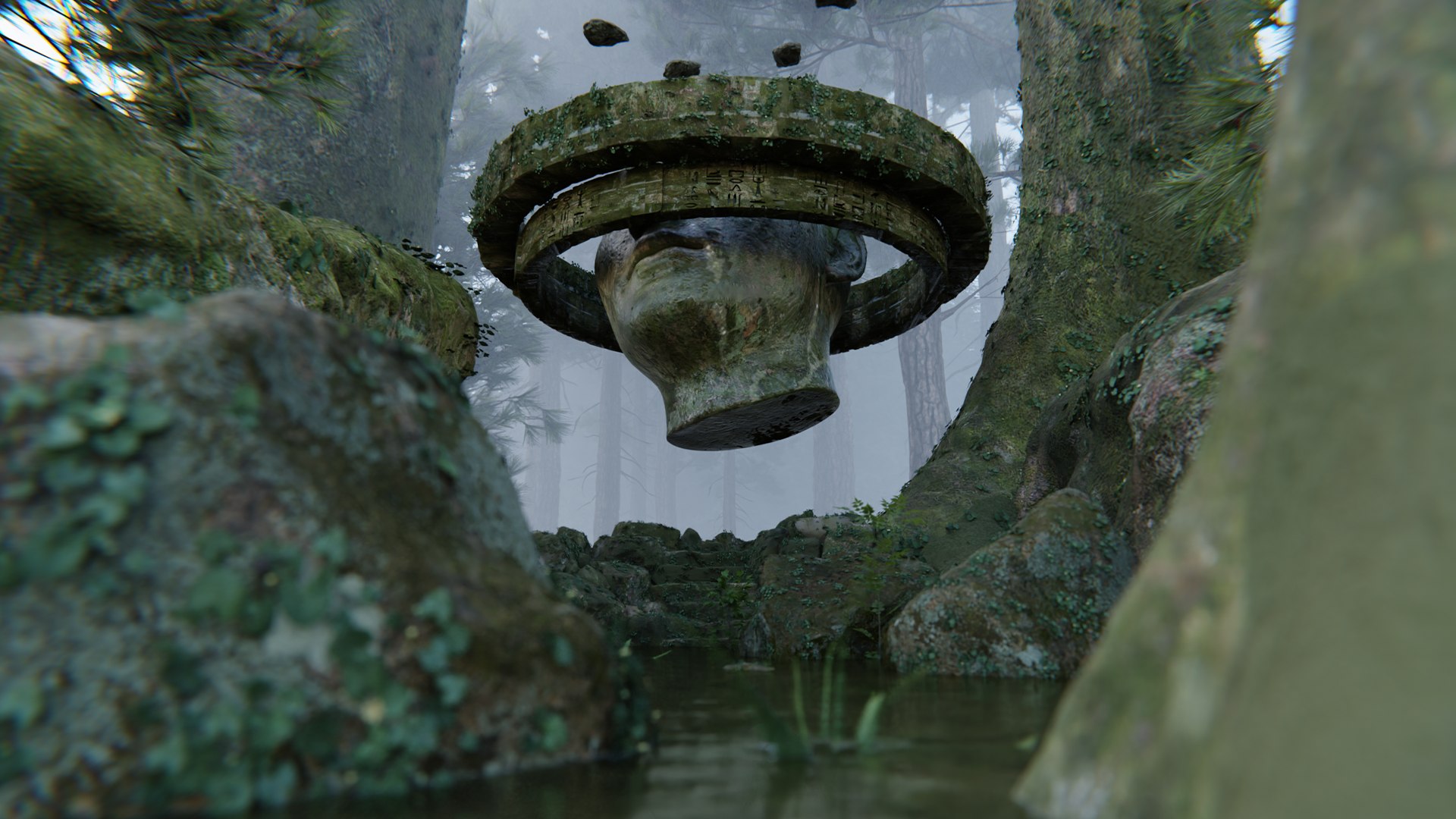 3D The Enigma Stone Sanctuary Scene Made In Blender3D - TurboSquid 2257084