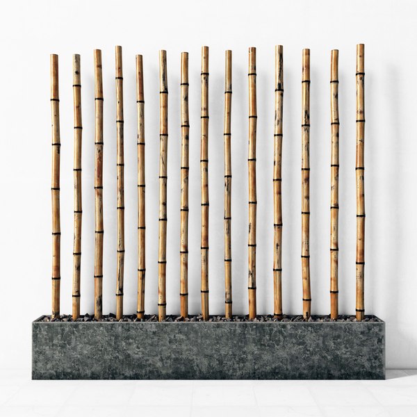 modelo 3d Bambú decoración hormigón grava fundamento - TurboSquid 1477010