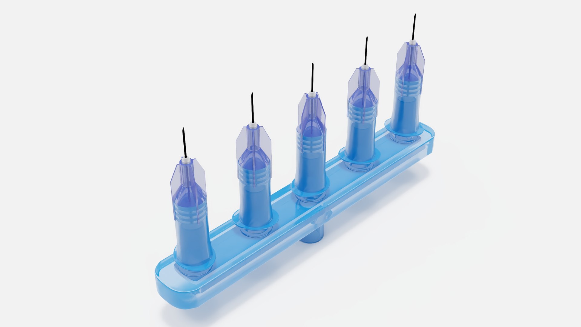 Multi Injector 5 Needles Straight Blue 3D - TurboSquid 2247467