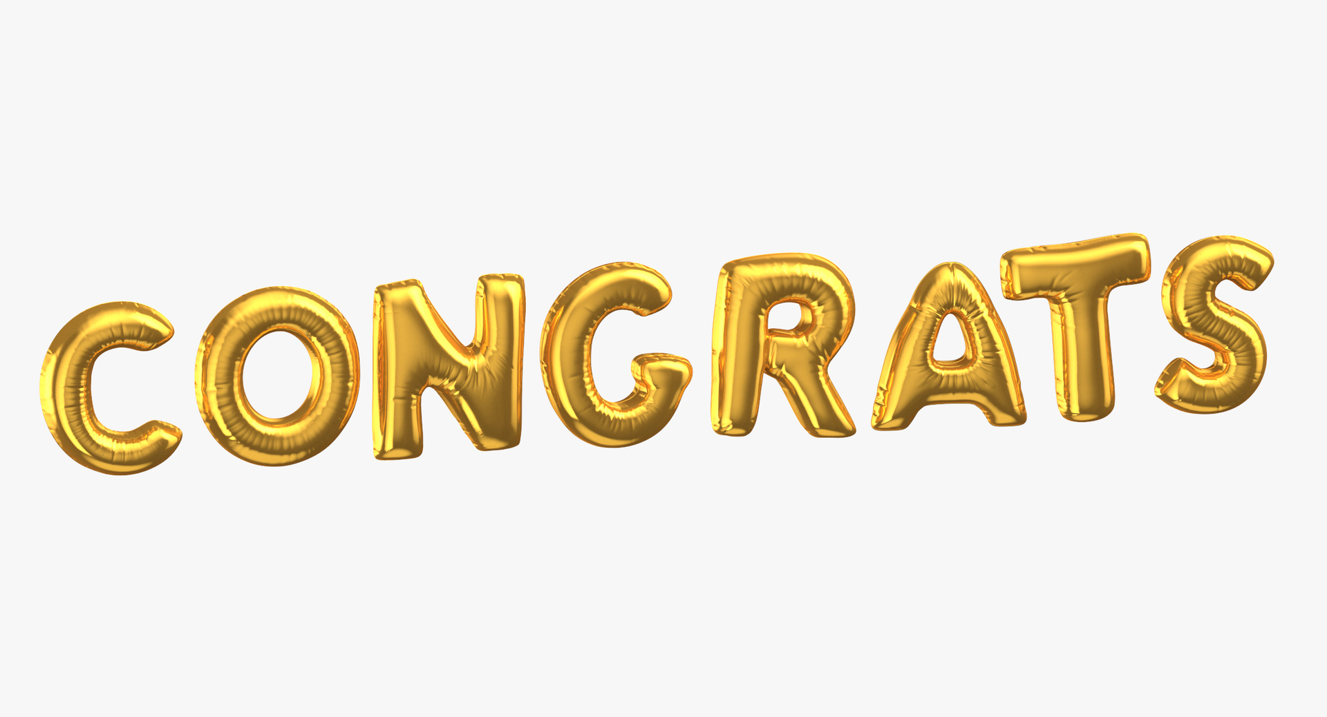 Golden Foil Balloons Words 3D Model - TurboSquid 1392345
