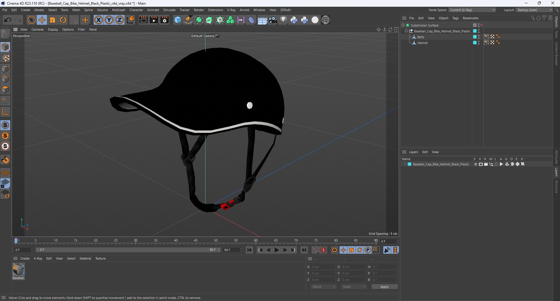 Baseball Cap Bike Helmet Black Plastic 3D - TurboSquid 2287213