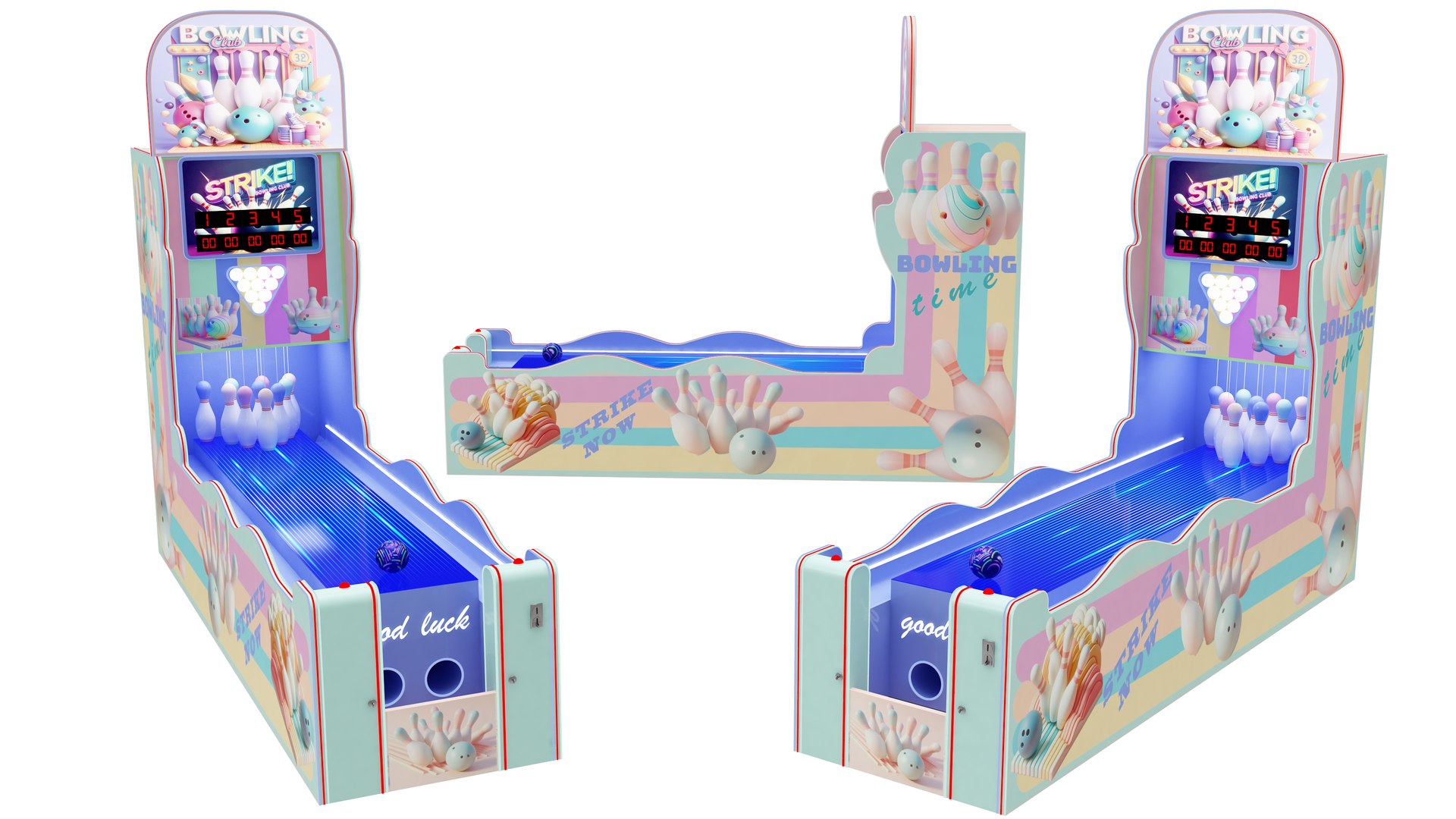 Arcade Game Room Props Package 7 Pieces Game Machines 3D Model ...