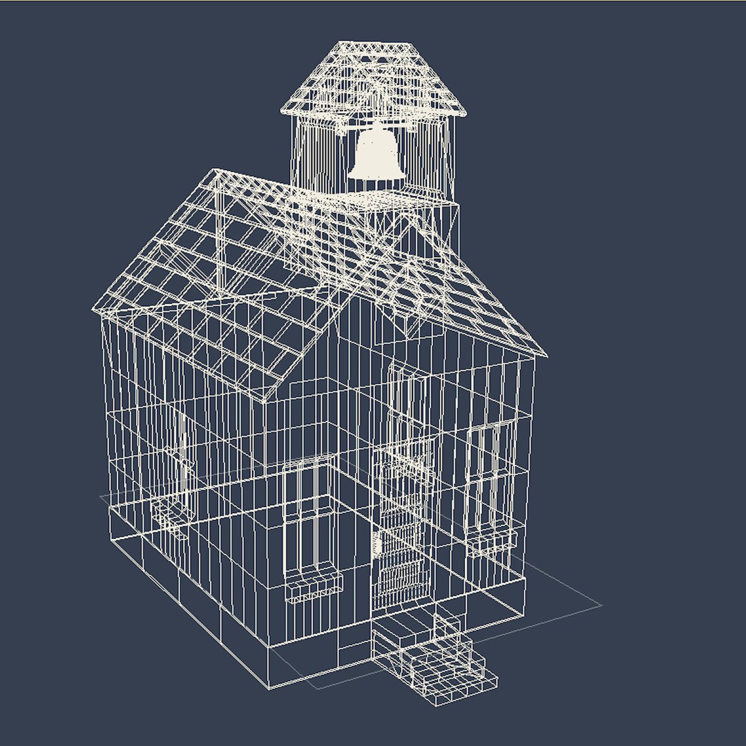 Rural Red Schoolhouse 3d Model