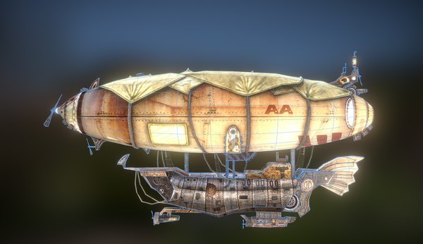 3d model steampunk zeppelin