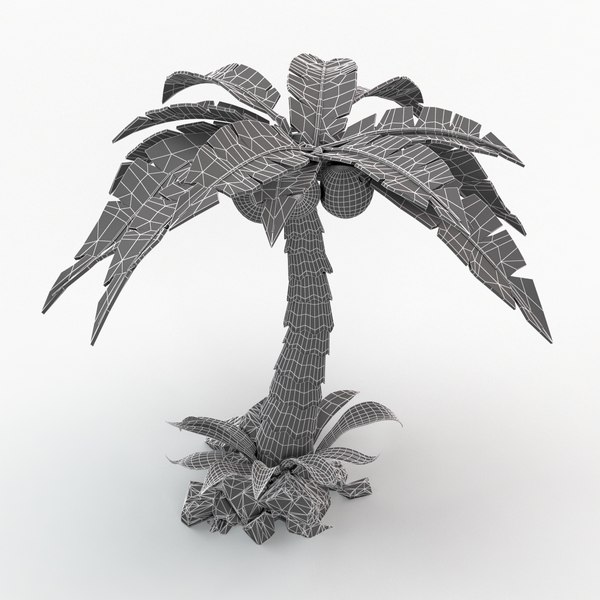 cartoon palm tree 3d model