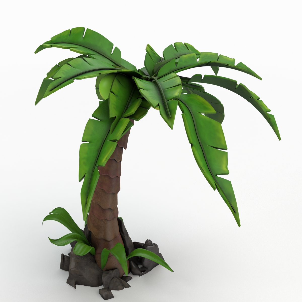 cartoon palm tree 3d model