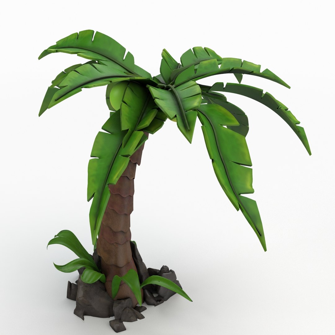 cartoon palm tree 3d model