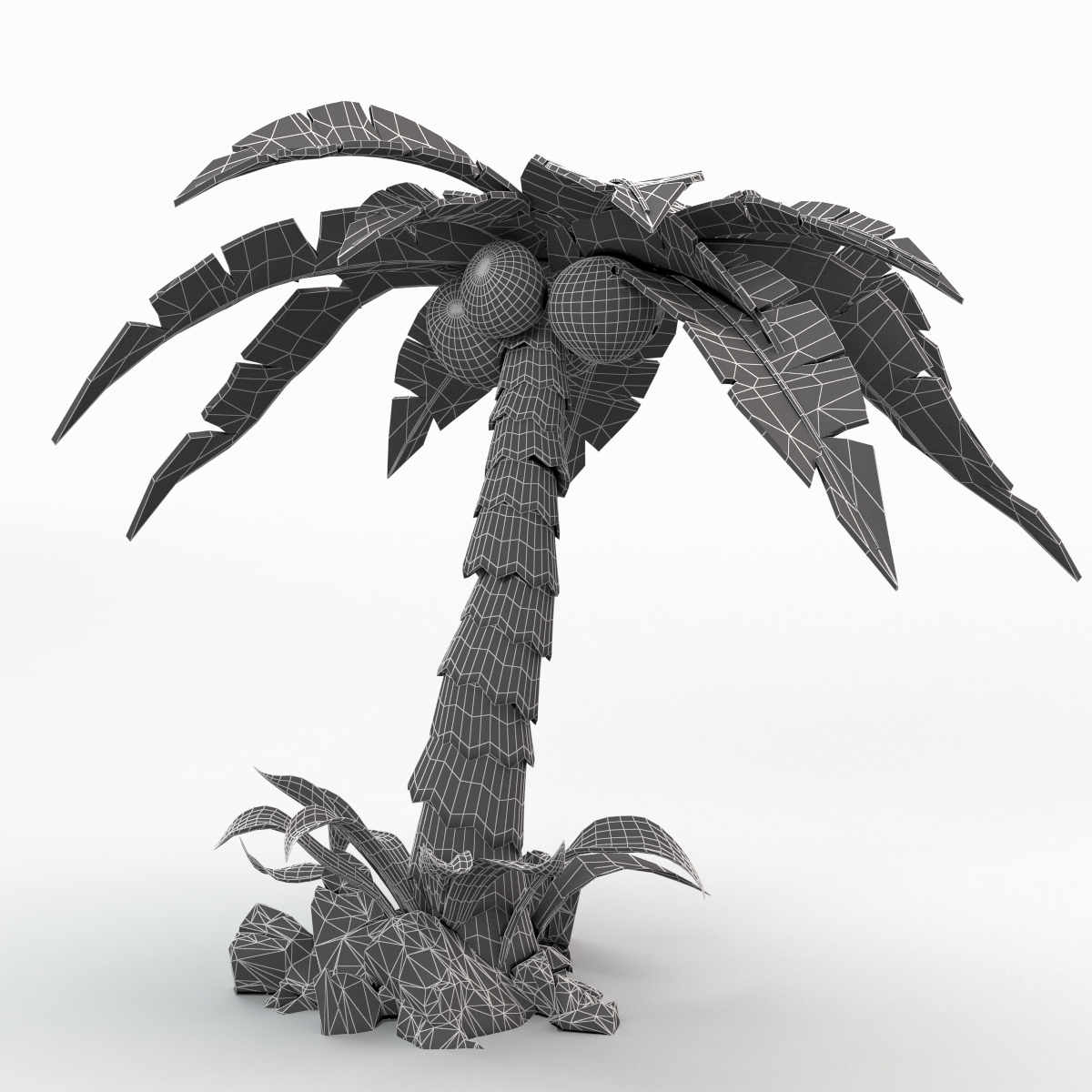 cartoon palm tree 3d model