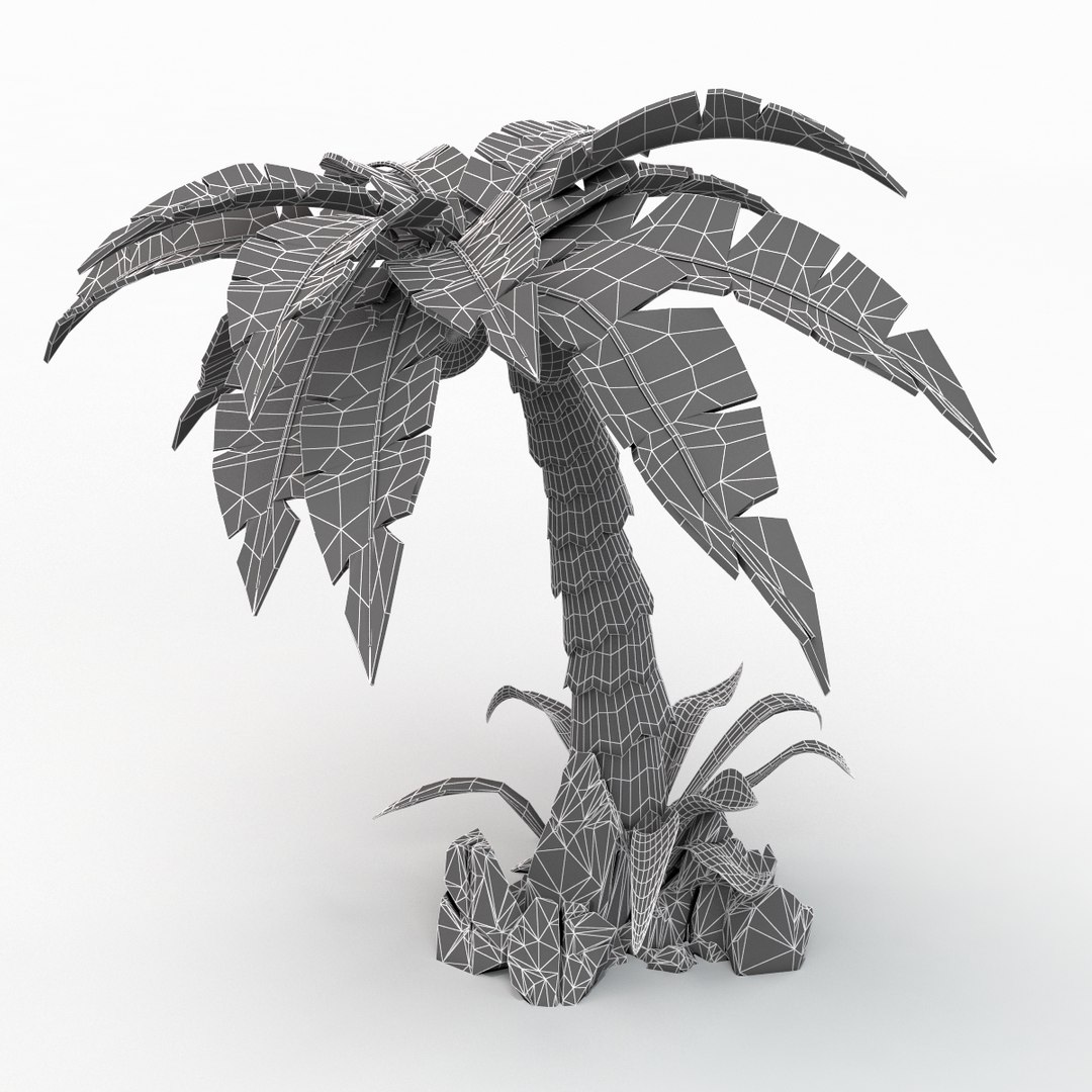 cartoon palm tree 3d model