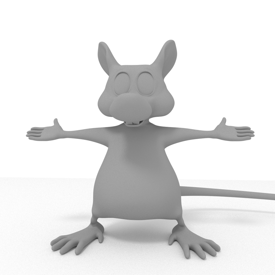 Buford Cartoon Rat 3d Model