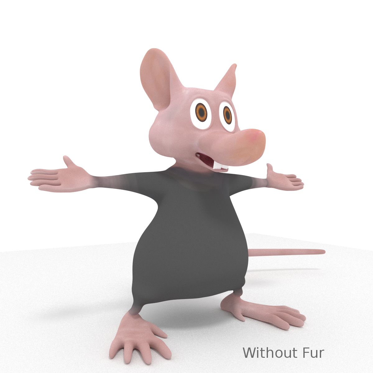 buford cartoon rat 3d model
