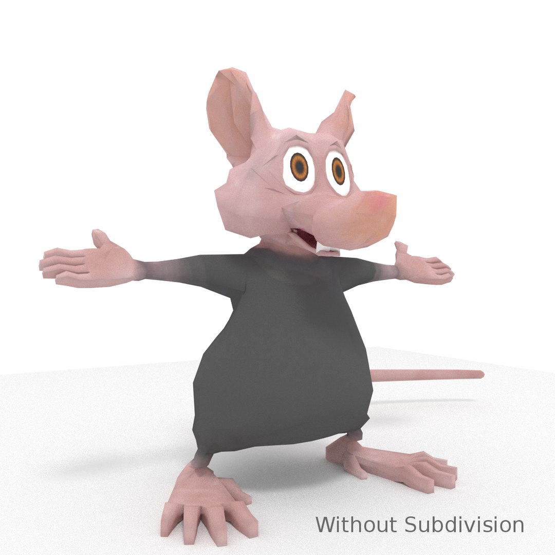 Buford Cartoon Rat 3d Model