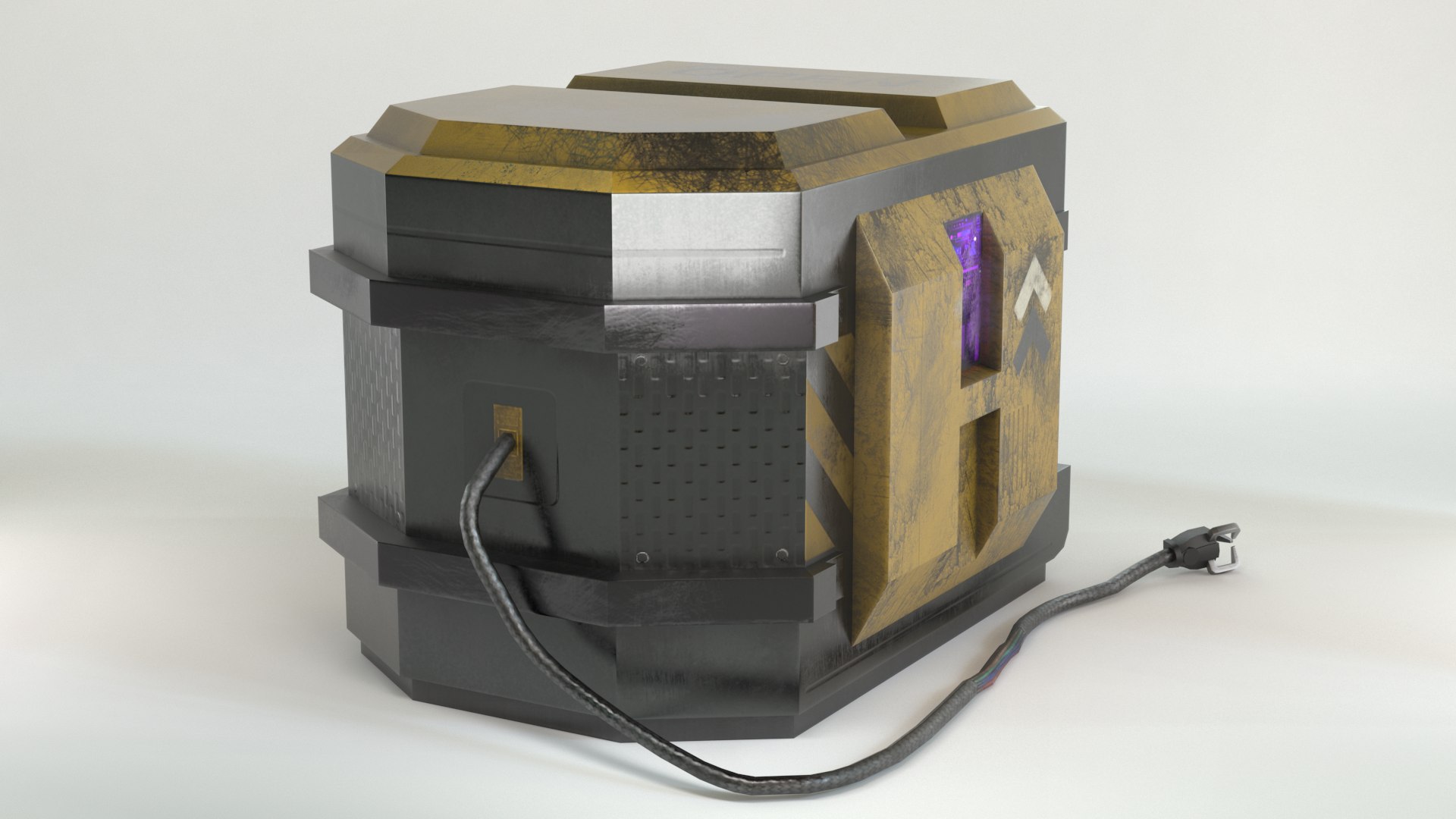 3D low-poly sci-fi container box model - TurboSquid 1613915