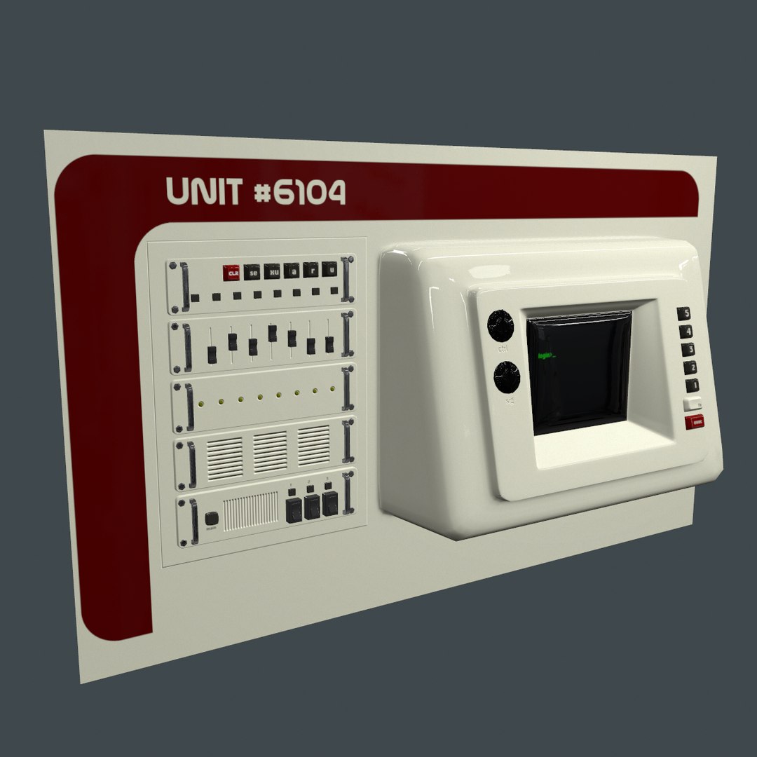 obj retro computer terminal