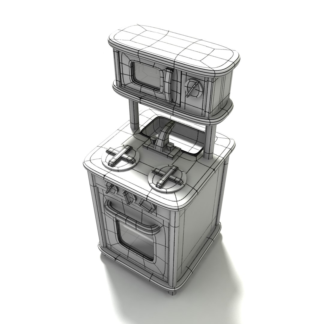 Obj Wooden Toy Gas-stove Microwave Oven