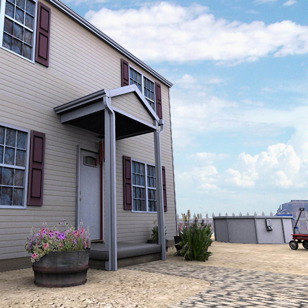 Usa Town House 004 3d Model